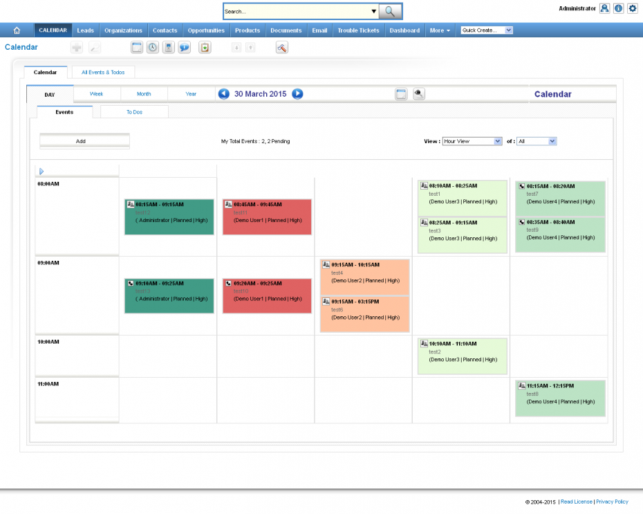 vTiger Calendar | vTiger 5.4 calendar | vTiger Calendar Customization