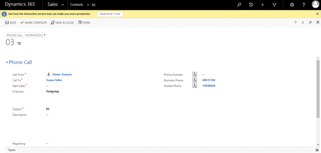 Dynamics 365 Phone Call | Dynamics 365 Phone Redial Customization