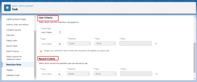 Salesforce | Salesforce Restriction | Salesforce Restriction Rules